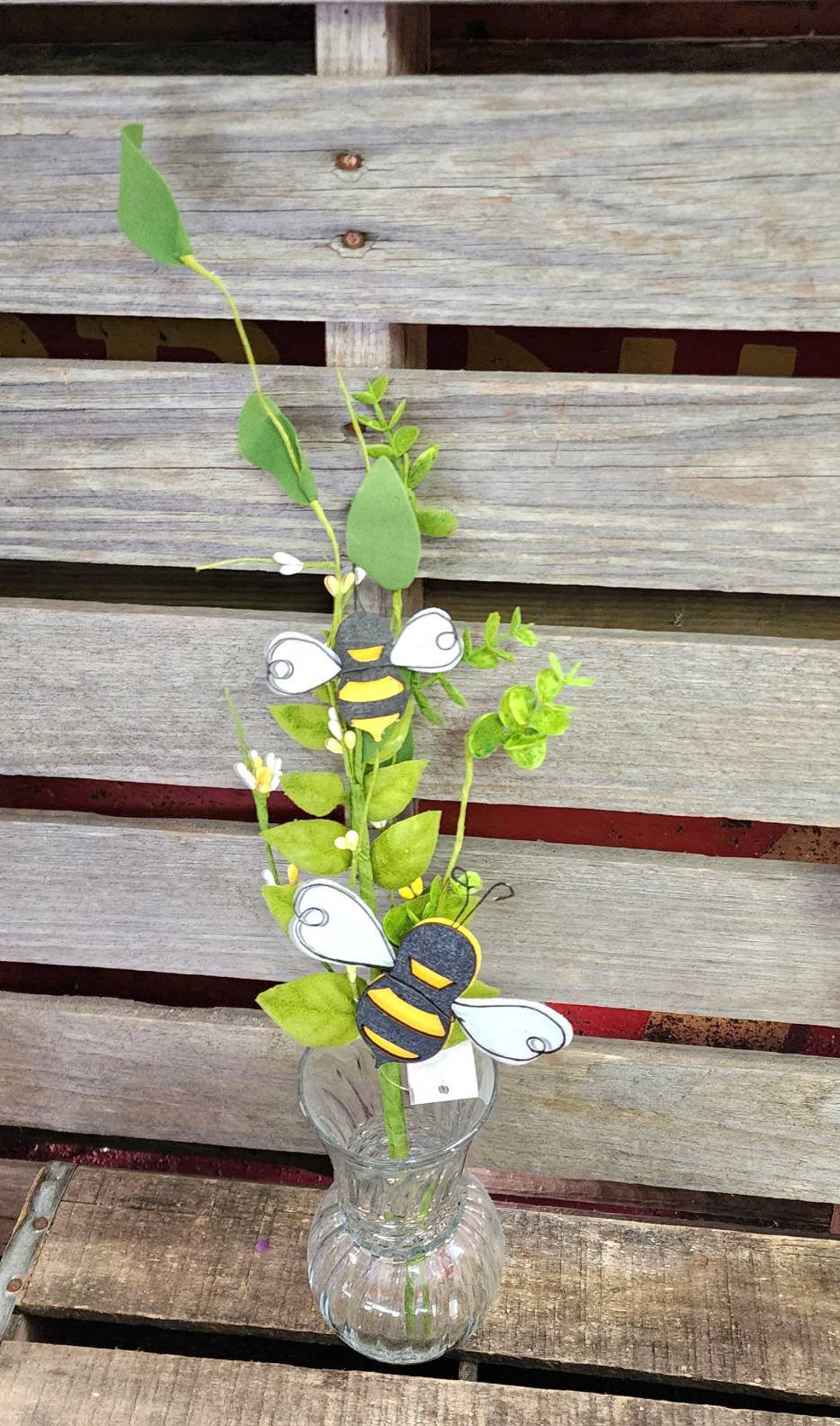 20" Felt Bumble Bee Spray - Floral Arrangement, Wreath Accent - Etsy