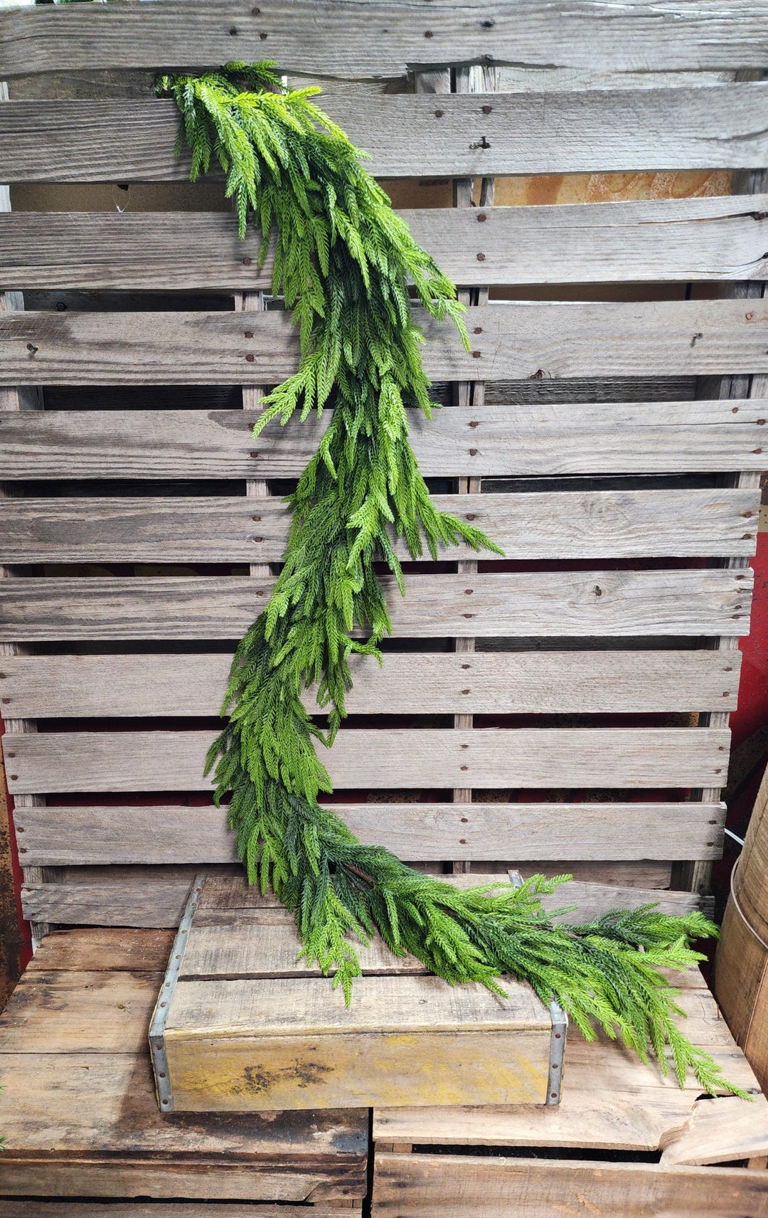 Norfolk Island Pine Garland 6' Faux Real Feel Christmas Mantle Decor - Etsy