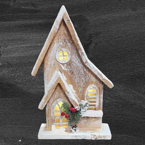 Wooden Light up Christmas Churches Natural - Etsy