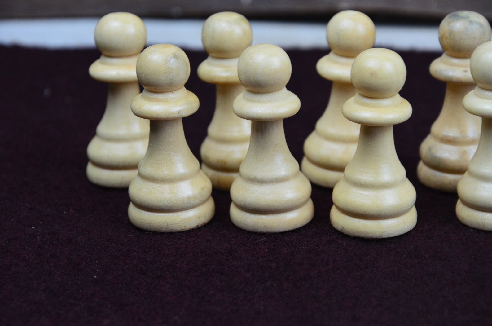 Set of 8 pcs. white wooden pawns Wooden big chess pawns | Etsy