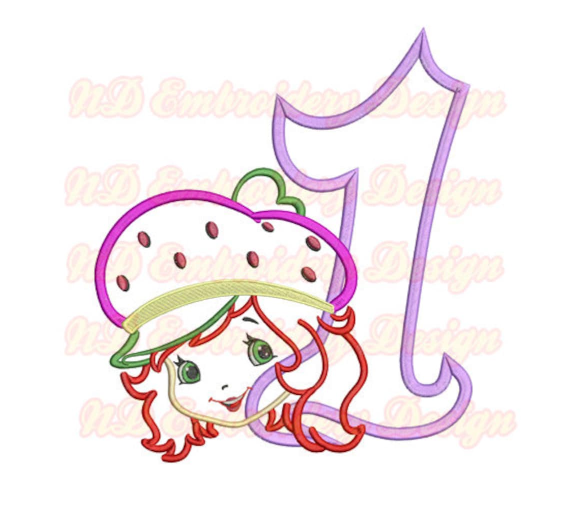 Strawberry Shortcake 1st Birthday Embroidery Applique Design - Etsy