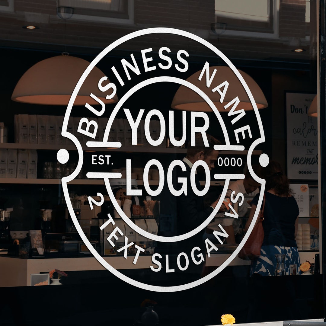 Custom Business Logo Single Color Window Decal Your Company Name or ...