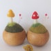 Tiny Red Toadstool PIN CUSHION in Tiny Beech Wood Bowl Gift - Etsy