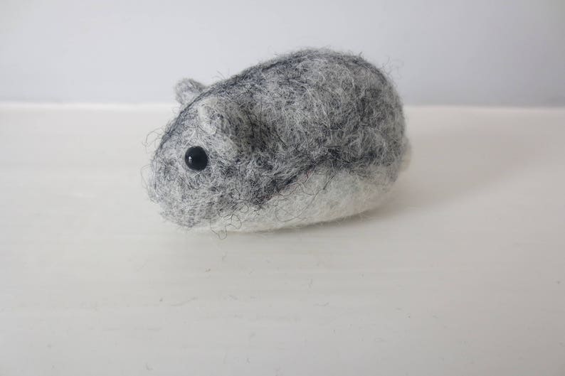 Felted DWARF HAMSTER in Gray Ornament Keepsake Small Gift Stocking ...