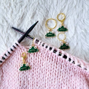 Frowny Frog Stitch Markers, Progress Keepers, Knitting Accessories ...