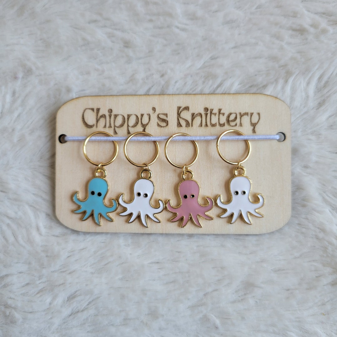 Set of 4 Octopus Knitting Stitch Markers or Progress Keepers, Knitting ...