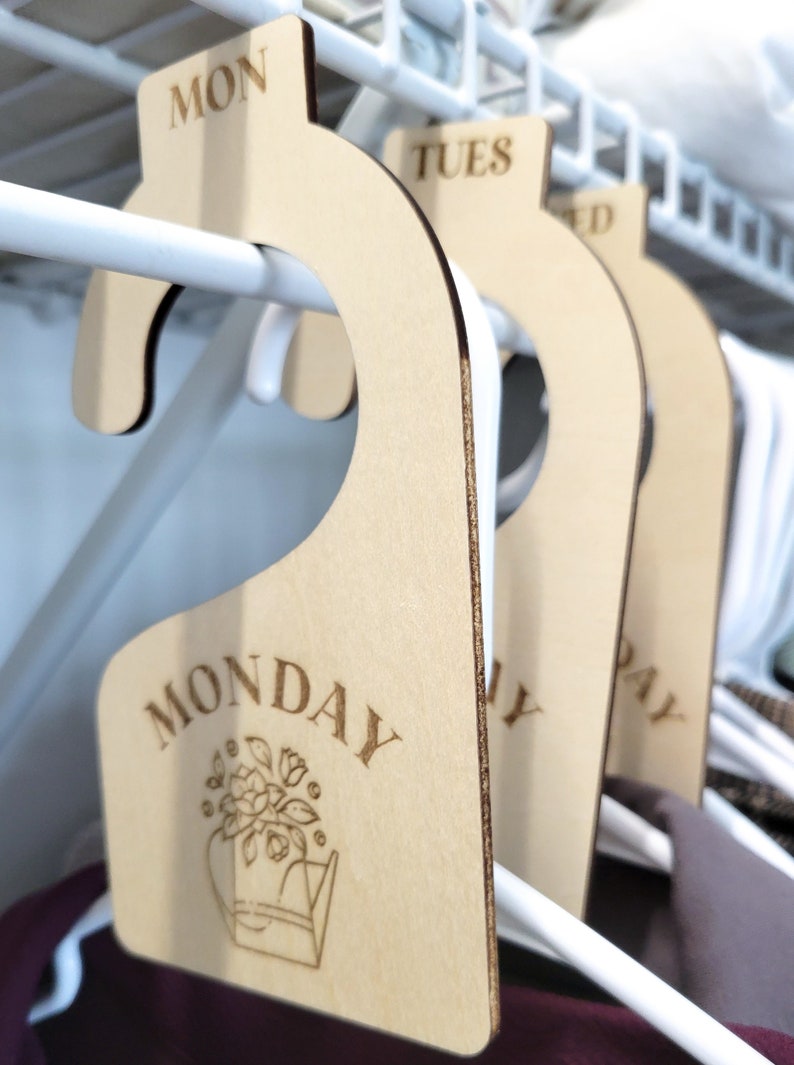 Days of the Week Clothes Hangers, Organize Your Closet - Etsy