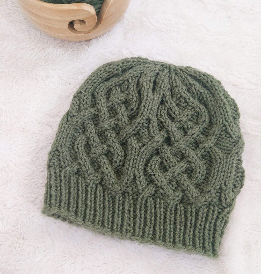 Knitting Pattern, Celtic Cable Beanie, Womens Knitting Pattern, Unisex ...
