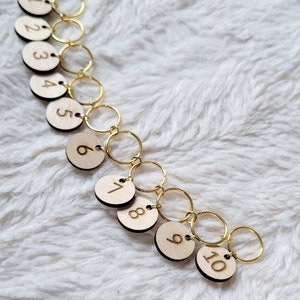 Wood Stitch Markers With Numbers, Progress Keepers, Knitting Row ...
