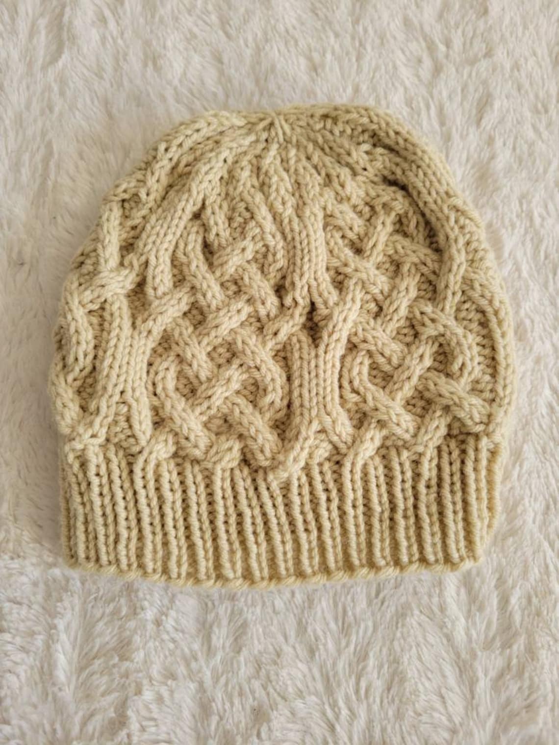Knitting Pattern Celtic Cable Beanie Womens Knitting - Etsy