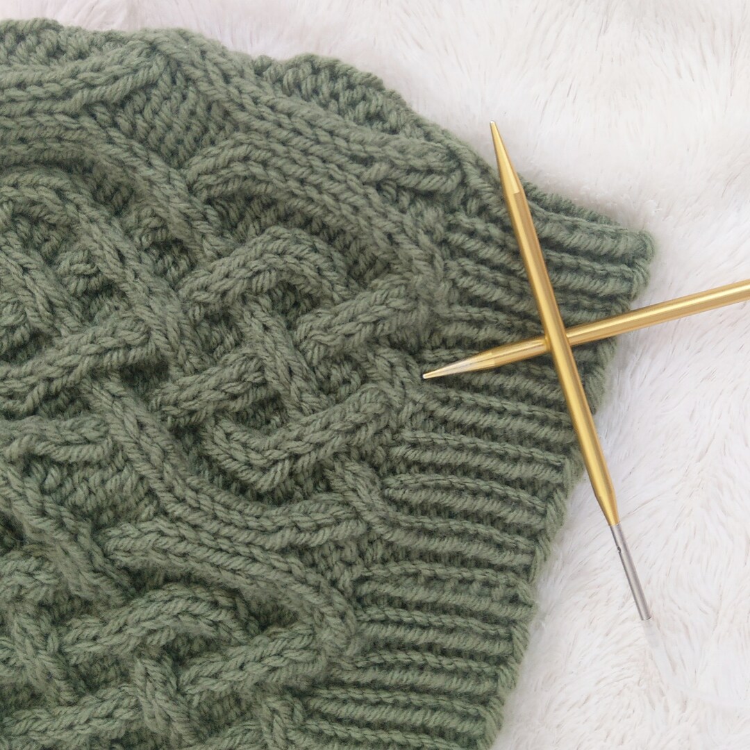 Knitting Pattern, Celtic Cable Beanie, Womens Knitting Pattern, Unisex ...
