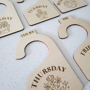 Days of the Week Clothes Hangers, Organize Your Closet - Etsy