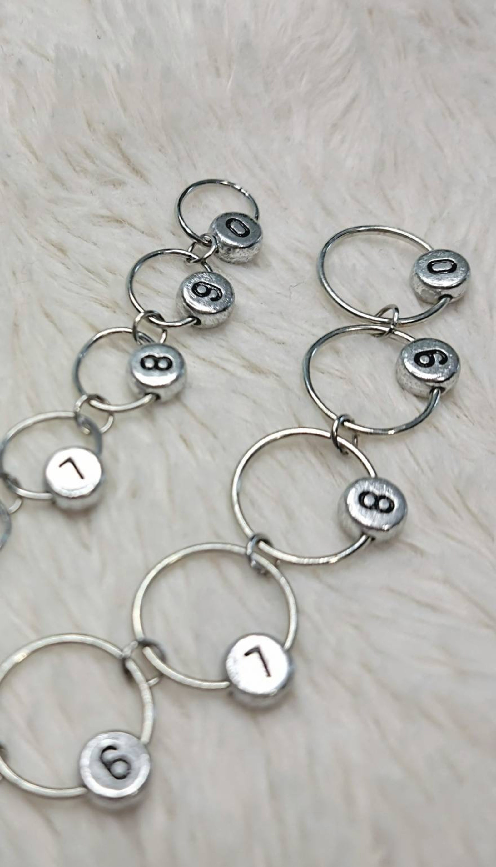 Stitch Markers With Numbers, Progress Keepers, Knitting Row Counter ...