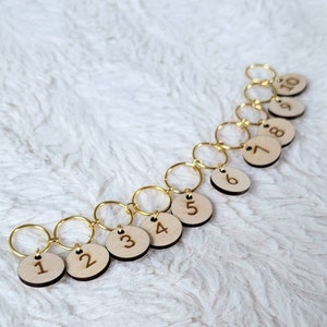 Wood Stitch Markers With Numbers, Progress Keepers, Knitting Row ...
