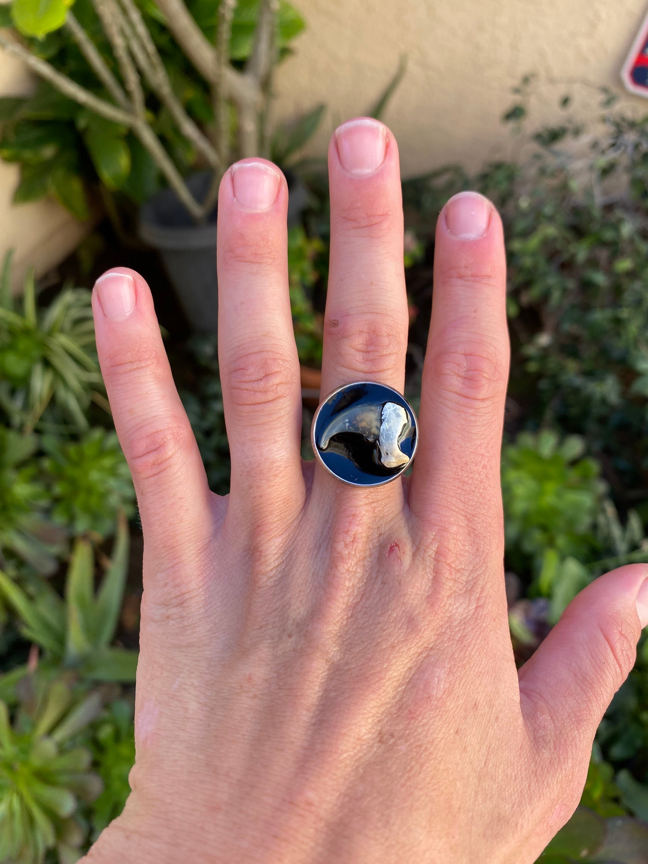 Bobcat Claw Adjustable Stainless Steel Ring, Goth Jewelry, Cottagecore ...