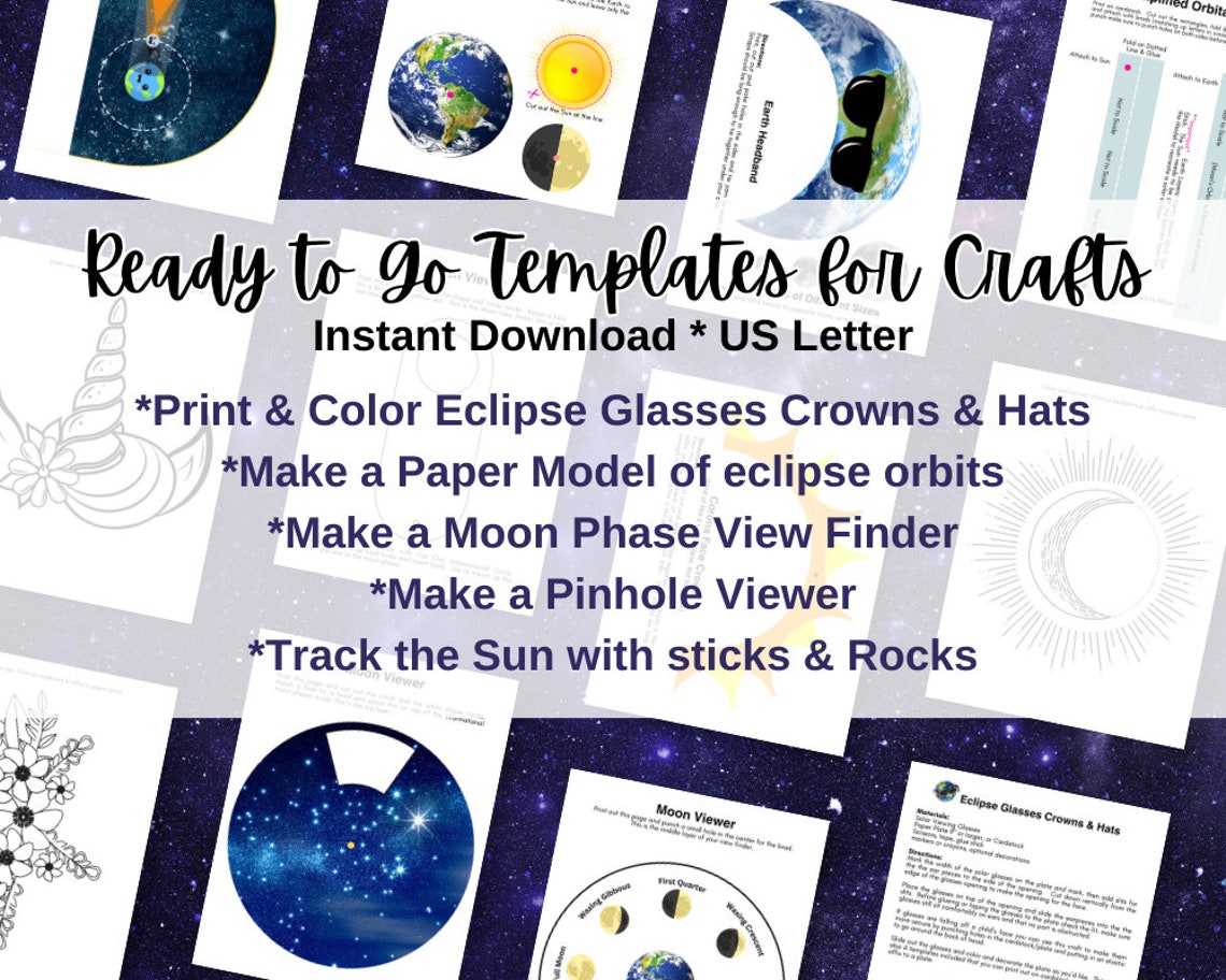 Solar Eclipse Unit Study Moon Phases Worksheets Eclipse Crafts ...