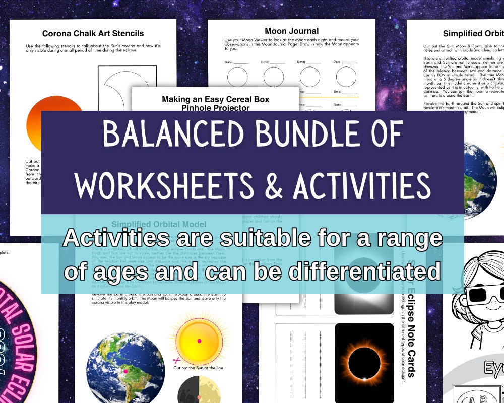 Solar Eclipse Unit Study Moon Phases Worksheets Eclipse Crafts ...