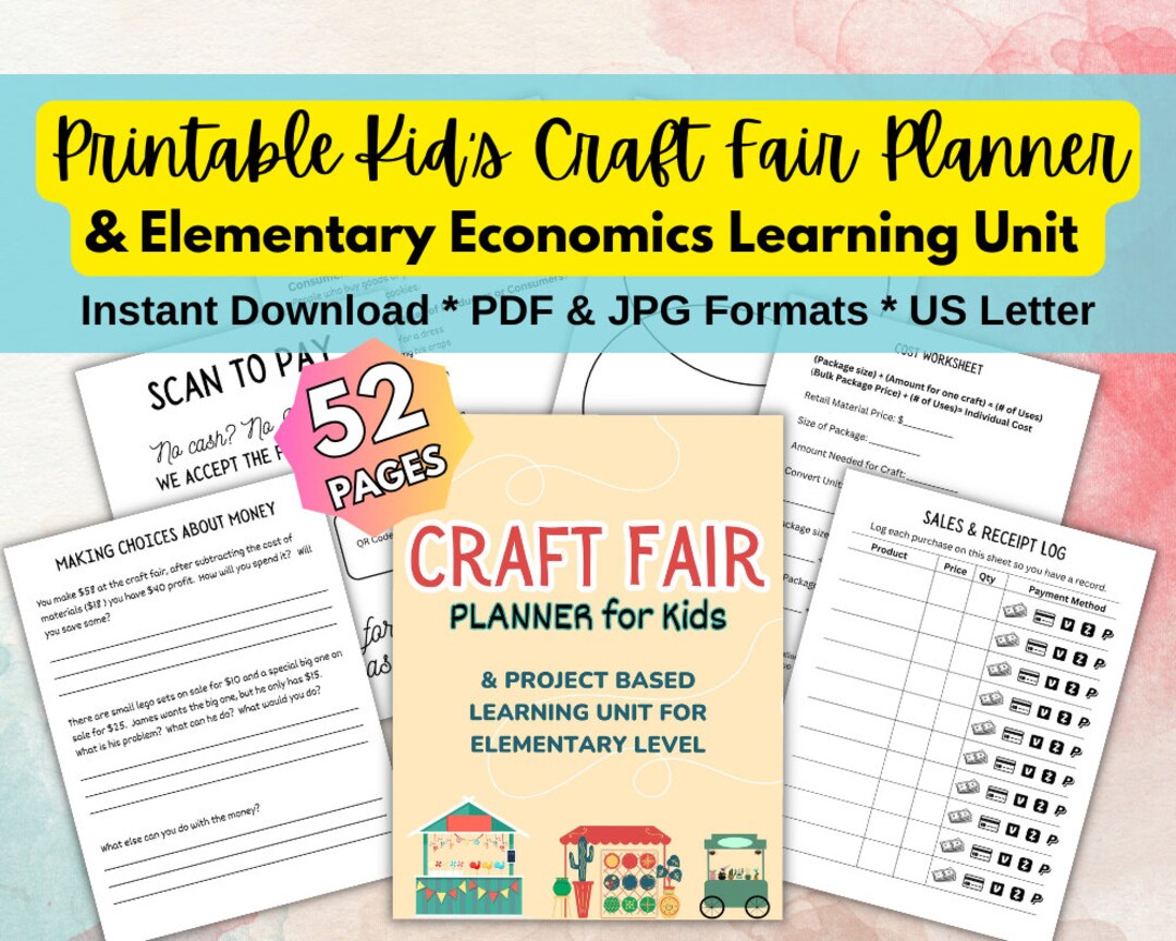 Craft Fair Planner for Kids Craft Fair Bundle, Economics Homeschool ...