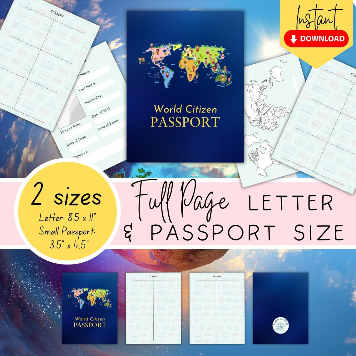 Passport Printable for Elementary Homeschool Country Studies Passport ...