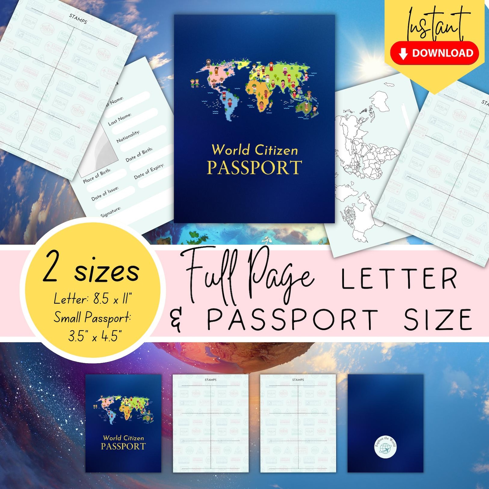 Passport Printable for Elementary Homeschool Country Studies Passport ...