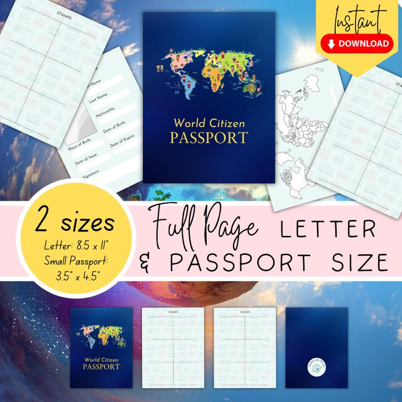 Passport Printable for Elementary Homeschool Country Studies Passport ...