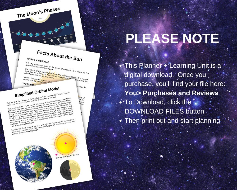 Solar Eclipse Unit Study Moon Phases Worksheets Eclipse Crafts ...