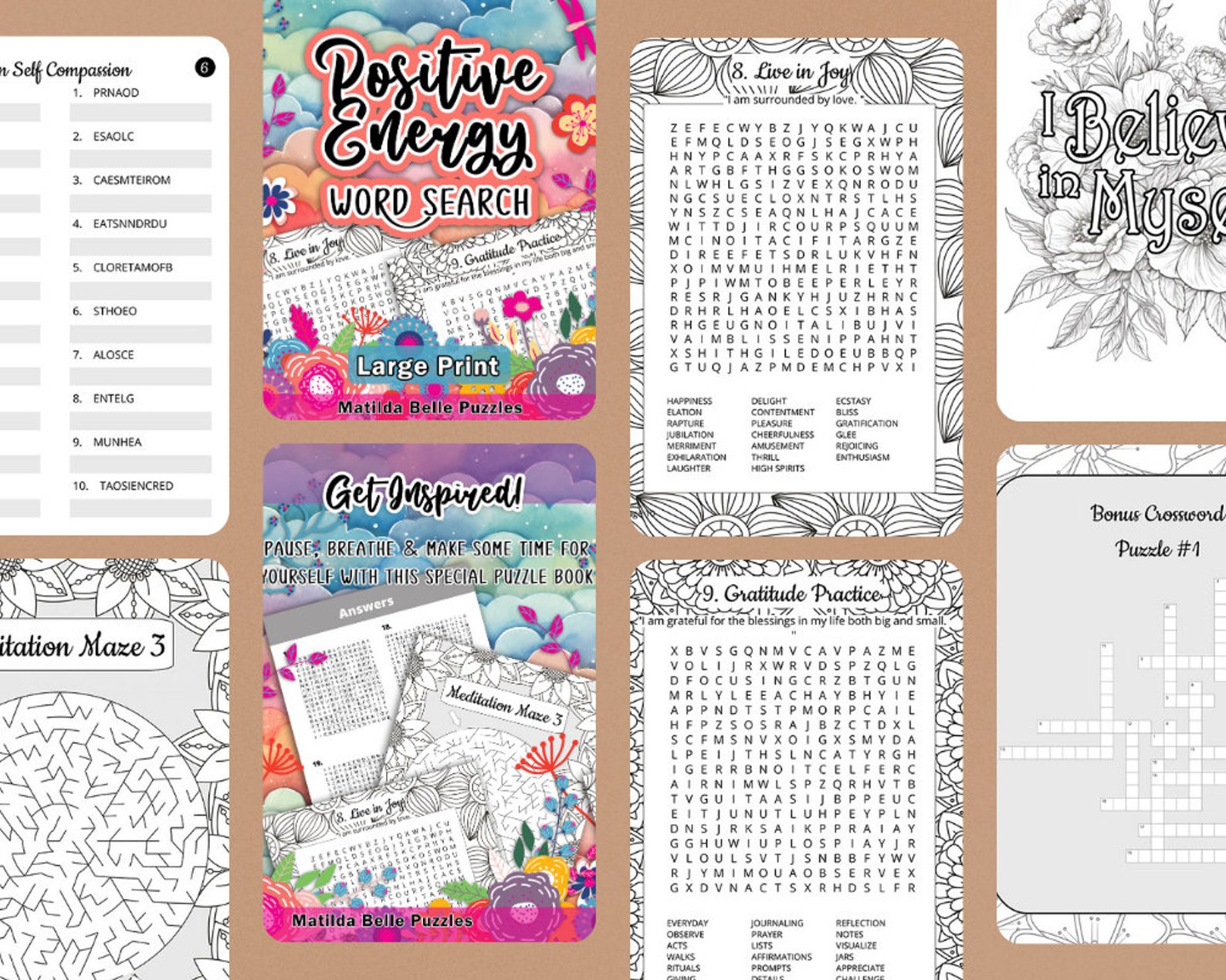 Positive Affirmations Word Search Printable Word Search Puzzle Book ...