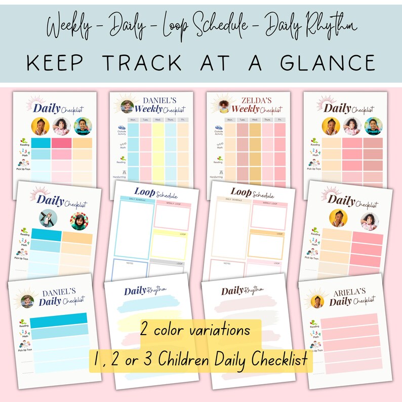 Printable Homeschool Schedule for Kids Visual Schedule Printable ...