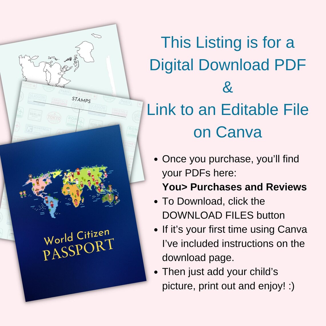 Passport Printable for Elementary Homeschool Country Studies Passport ...