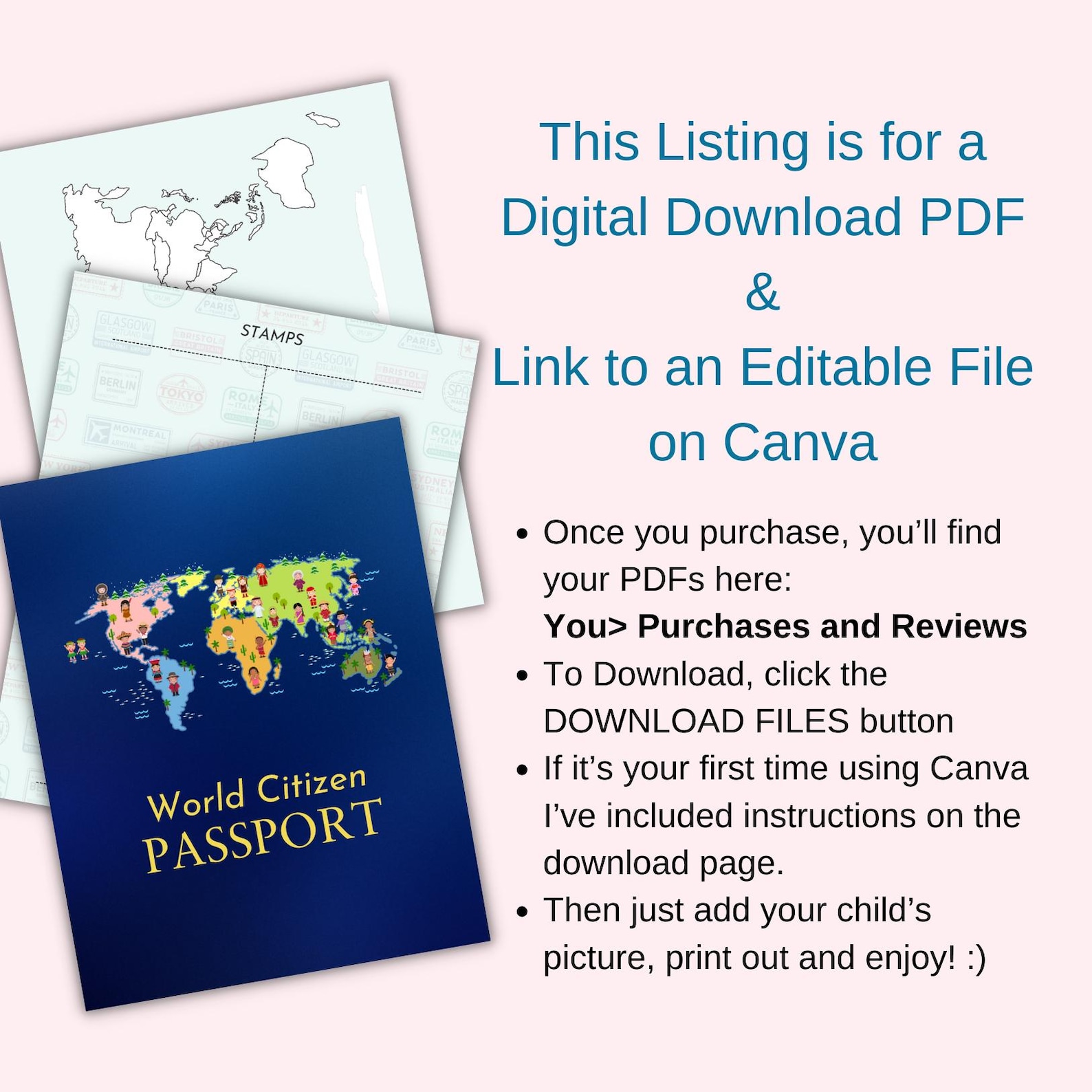 Passport Printable for Elementary Homeschool Country Studies Passport ...