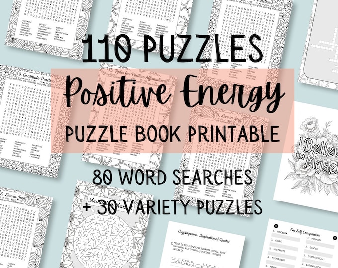 Positive Affirmations Word Search Printable Word Search Puzzle Book ...