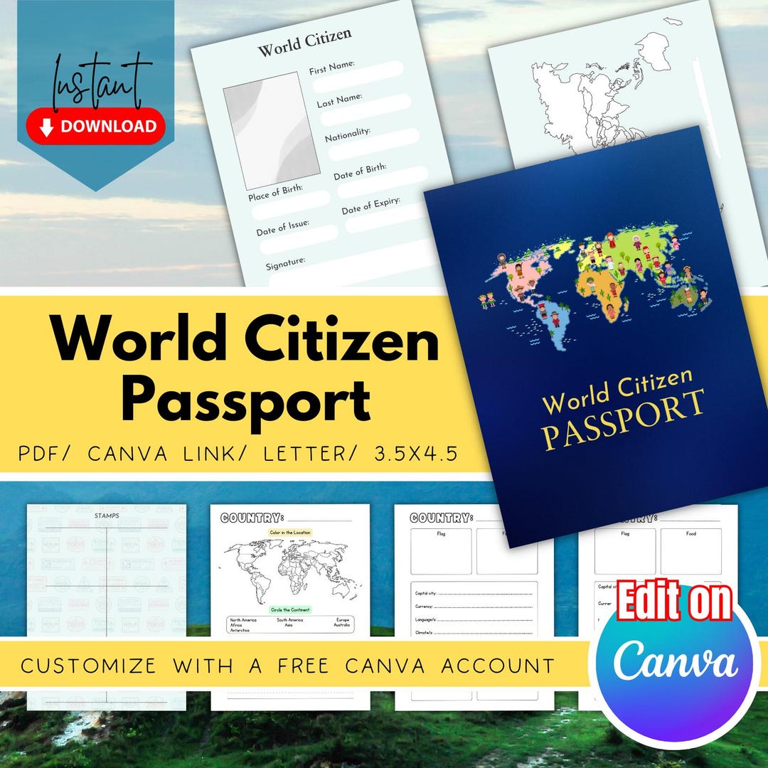 Passport Printable for Elementary Homeschool Country Studies Passport ...