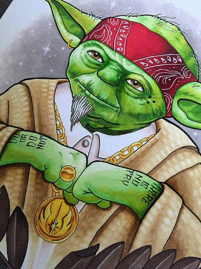 Cholo Yoda - Star Wars Art Print, Illustration, Wall Art by Jess Rocha ...