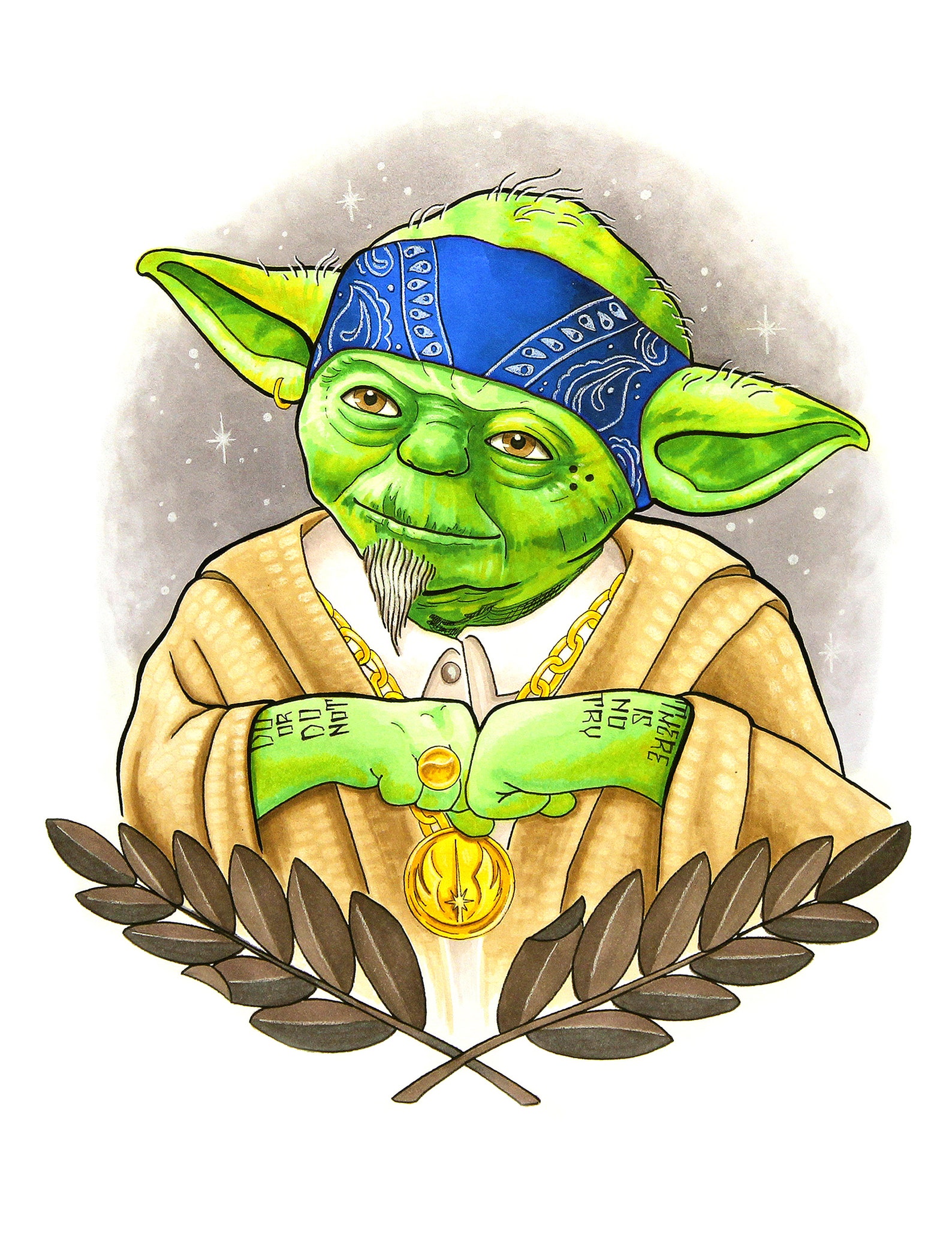 Cholo Yoda - Star Wars Art Print, Illustration, Wall Art by Jess Rocha ...