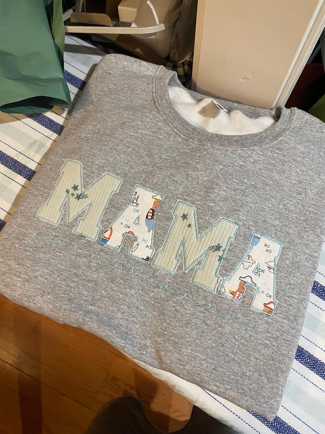 Mama Embroidered Baby Sleeper/onesie Outfit Keepsake Sweatshirt ...