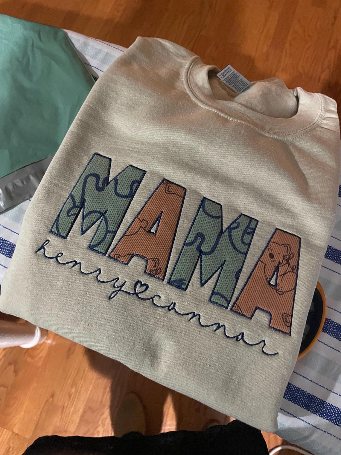 Mama Embroidered Baby Sleeper/onesie Outfit Keepsake Sweatshirt ...