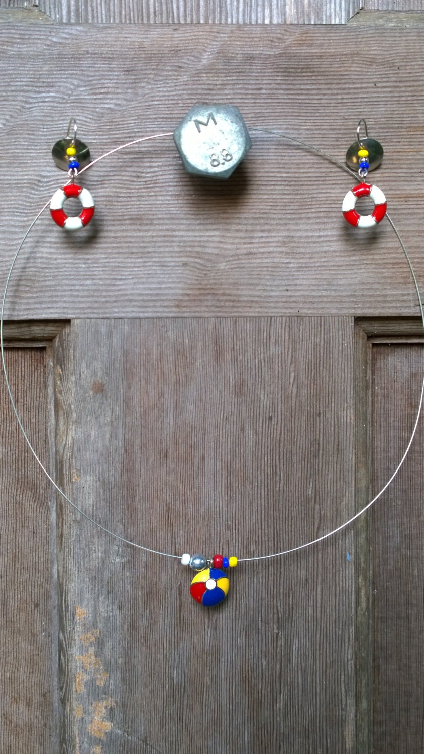 Beach Ball & Life Raft Ring, Summer Jewelry Set - Etsy