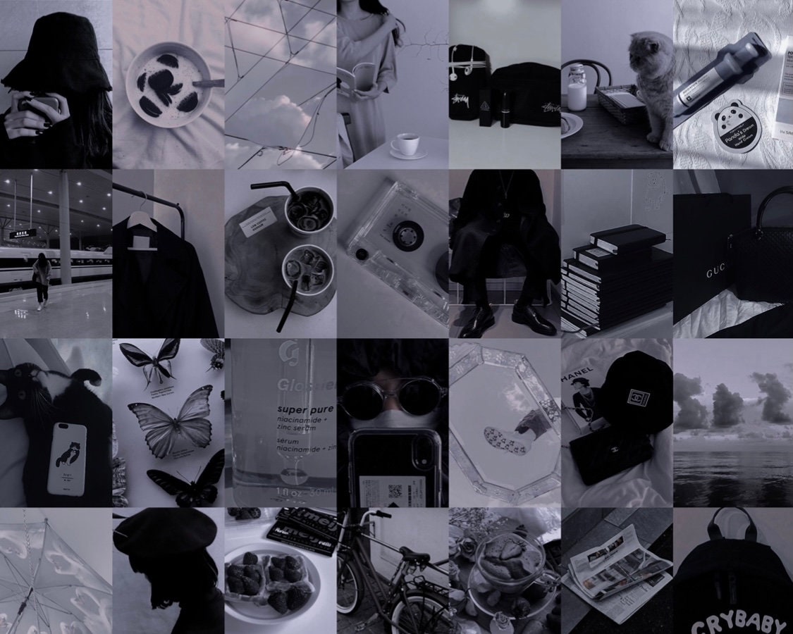Black Wall Collage Kit Soft Black Collage Kit Black Wall - Etsy Canada