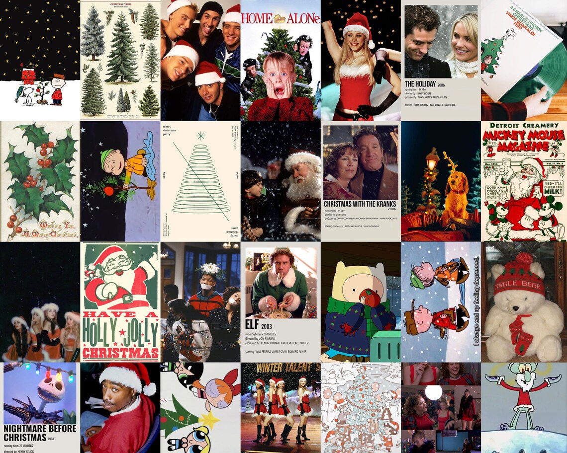 Christmas Wall Collage Kit Christmas Collage Kit Winter Wall - Etsy