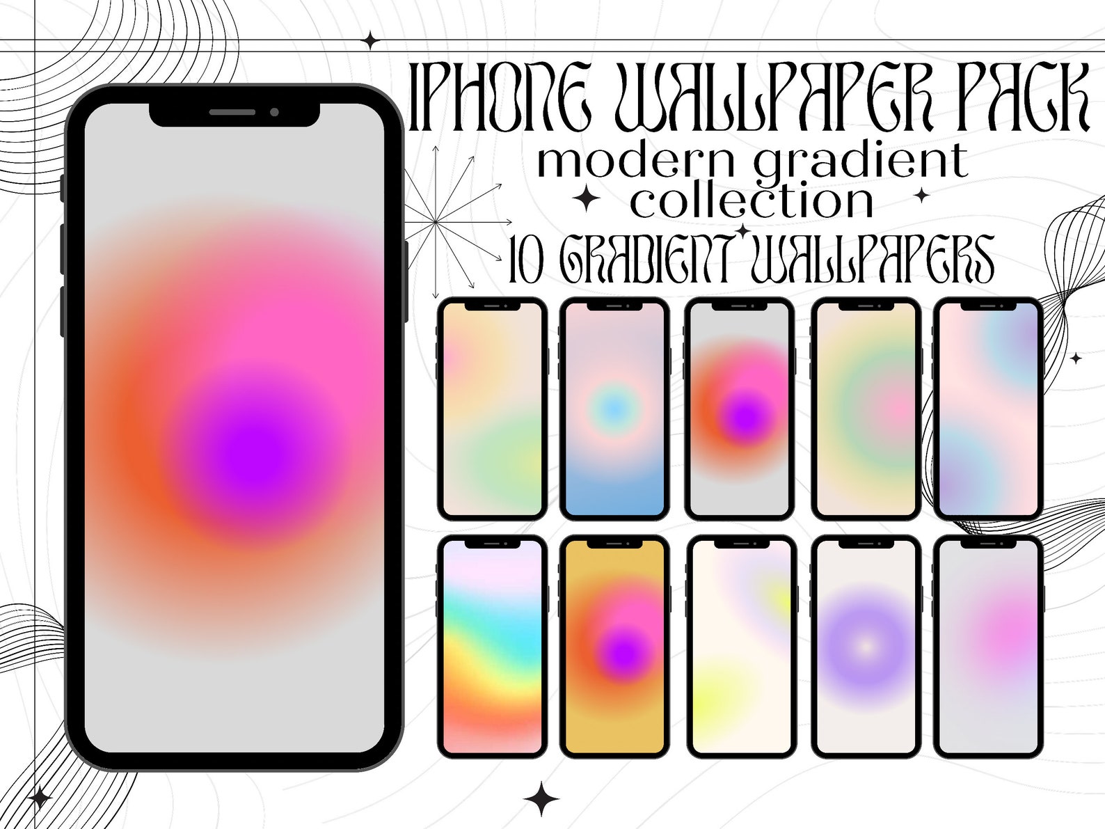Iphone Wallpaper Gradient Ios 14 Wallpaper Indie Wallpaper | Etsy