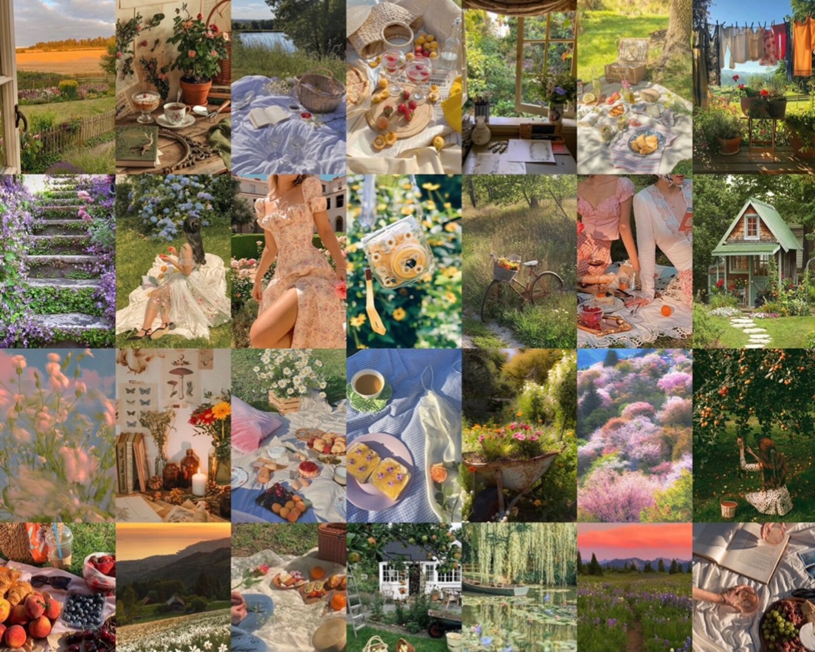 Cottagecore Wall Collage Kit Cottagecore Aesthetic Collage Etsy