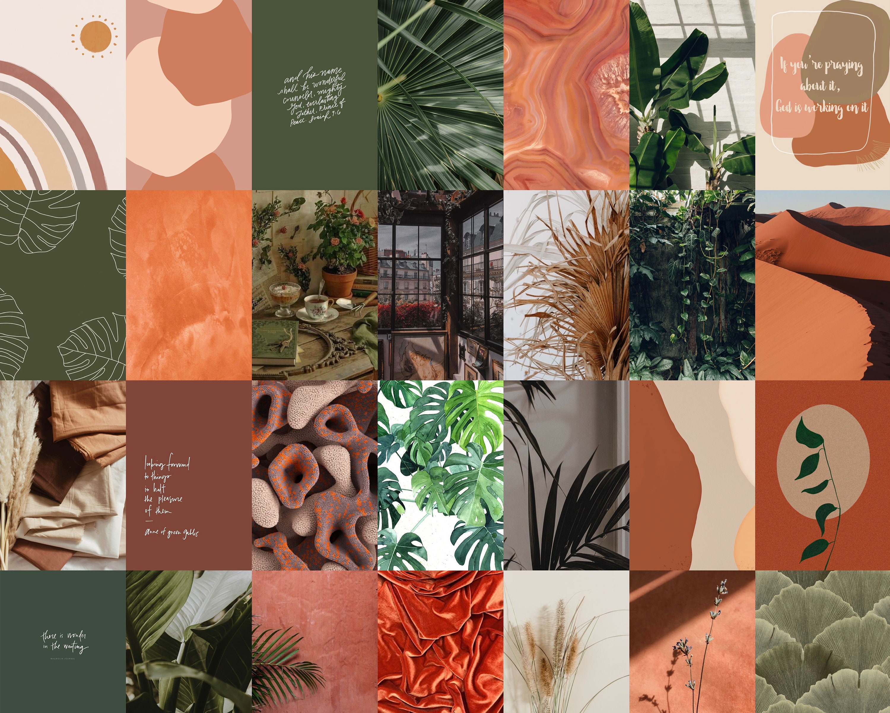 Earth Tones Wall Collage Kit Boho Wall Collage Kit Boho - Etsy