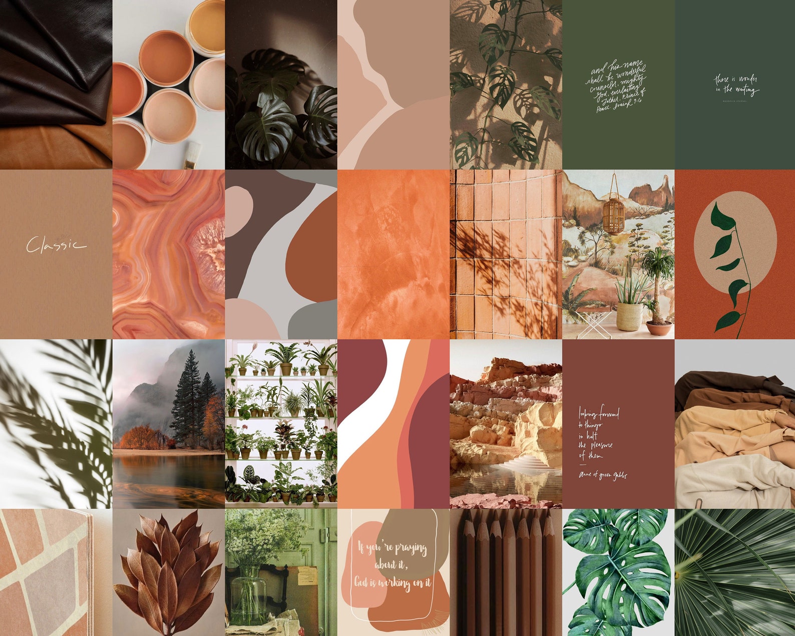 Earth Tones Wall Collage Kit Boho Wall Collage Kit Boho - Etsy
