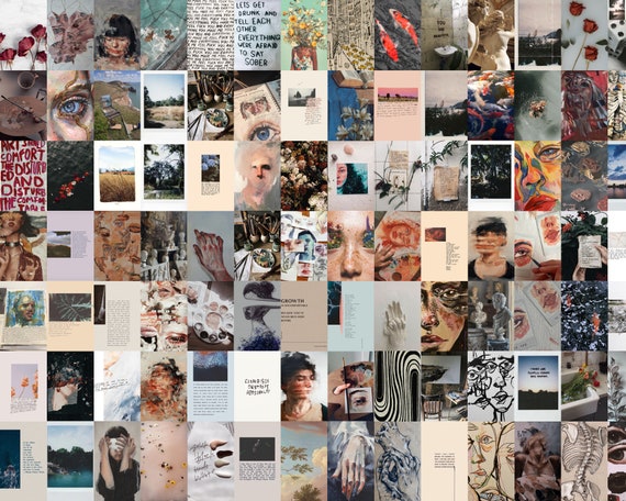 Artsy Wall Collage Kit Art Collage Kit Art Aesthetic | Etsy Canada