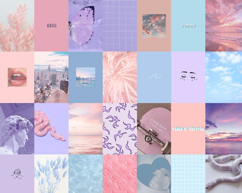 Pastel Wall Collage Kit Cotton Candy Collage Kit Pastel - Etsy