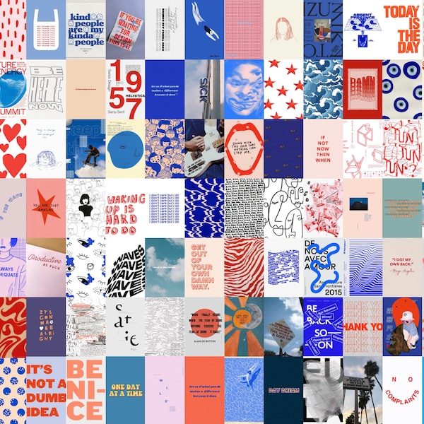 Blue Collage Kit - Etsy