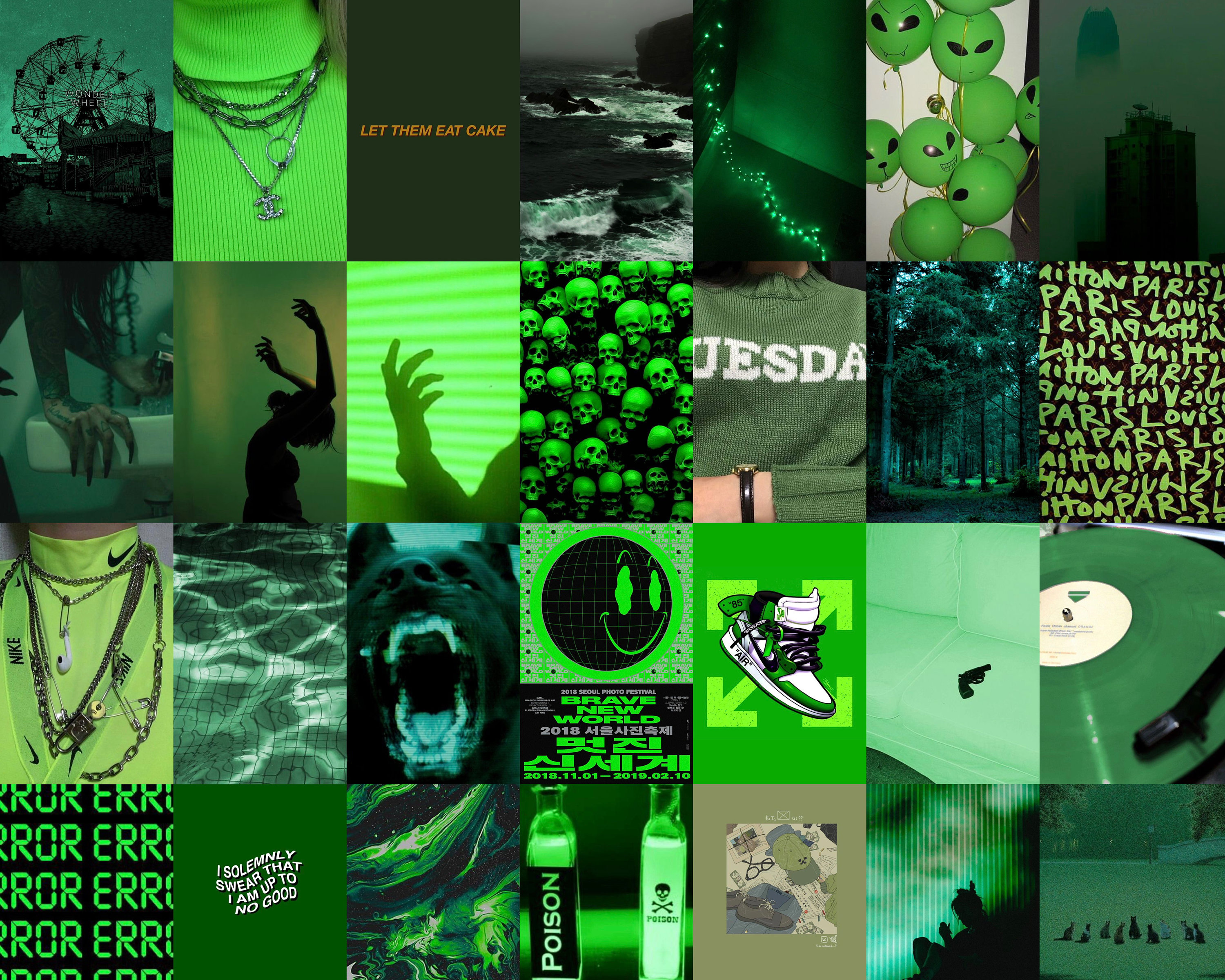 Green Wall Collage Kit Green Collage Kit Green Aesthetic - Etsy Canada