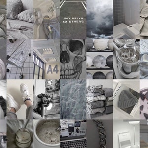 Grey Wall Collage Kit, Black Collage Kit, White Wall Collage, Grey Wall ...