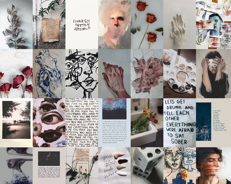 Artsy Wall Collage Kit Art Collage Kit Art Aesthetic - Etsy