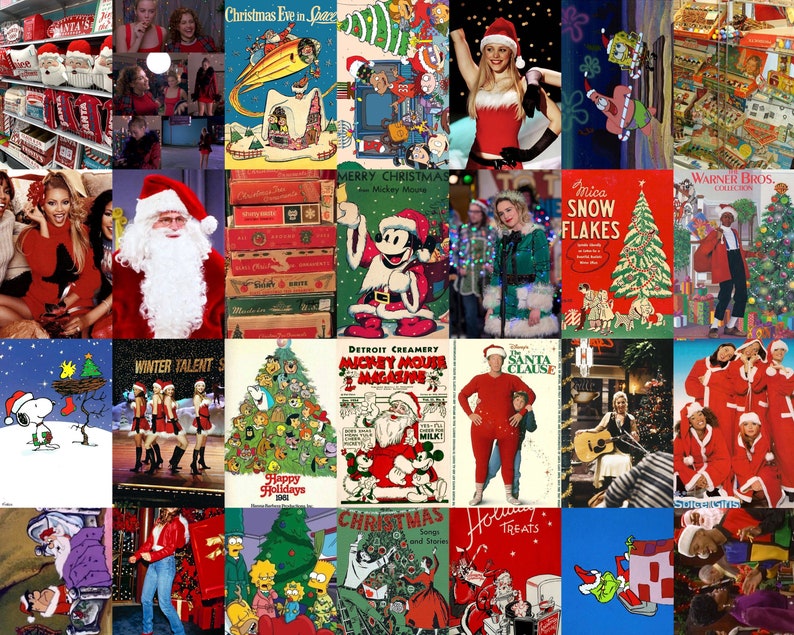 Christmas Wall Collage Kit, Christmas Collage Kit, Winter Wall Collage ...